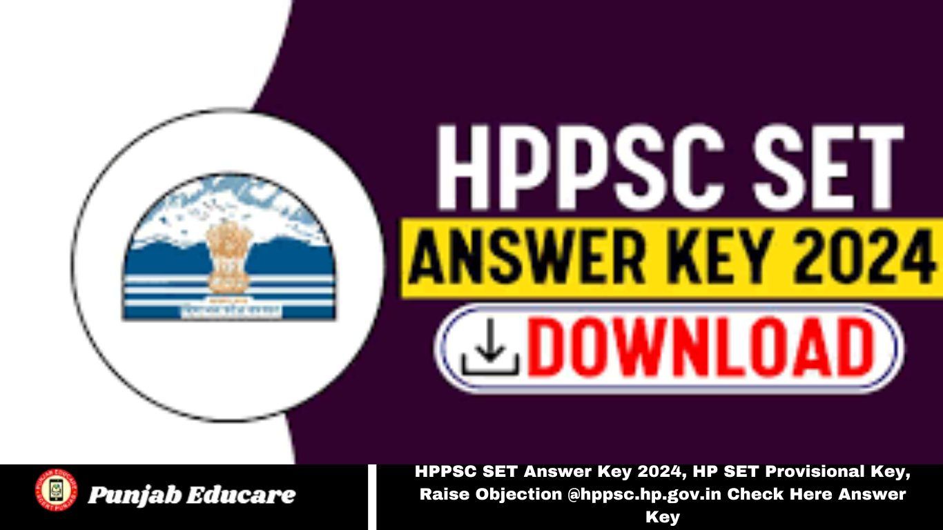 HPPSC SET Answer Key 2024 - Punjab Educare
