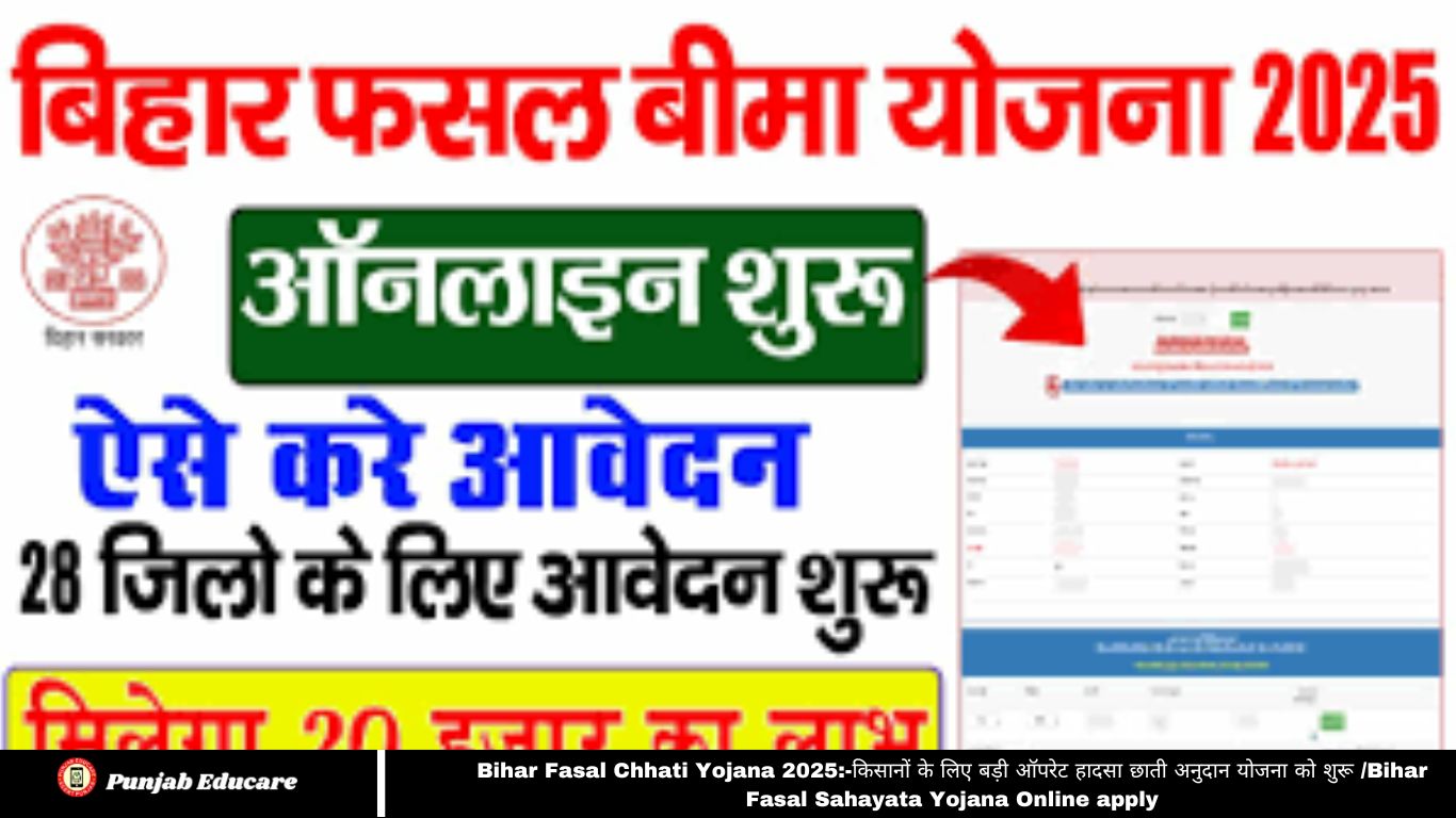 Bihar Fasal Chhati Yojana 2025:-किसानों के लिए बड़ी ऑपरेट हादसा छाती ...