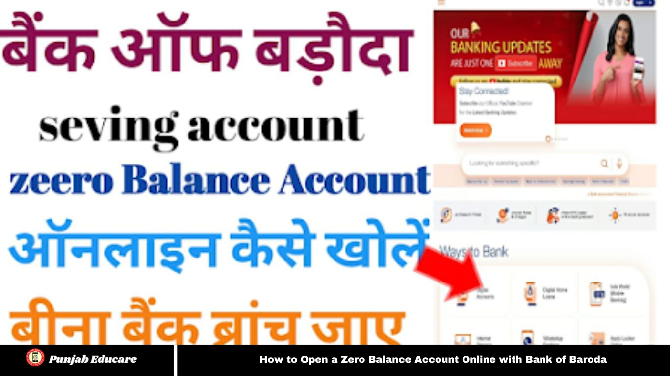 How to Open a Zero Balance Account Online with Bank of Baroda - Punjab ...